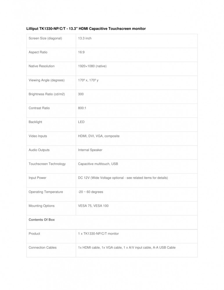 TK1330-NP/C/T technical document page 1