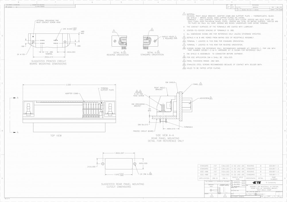 TE Connectivity 5553811-2 technical drawing page