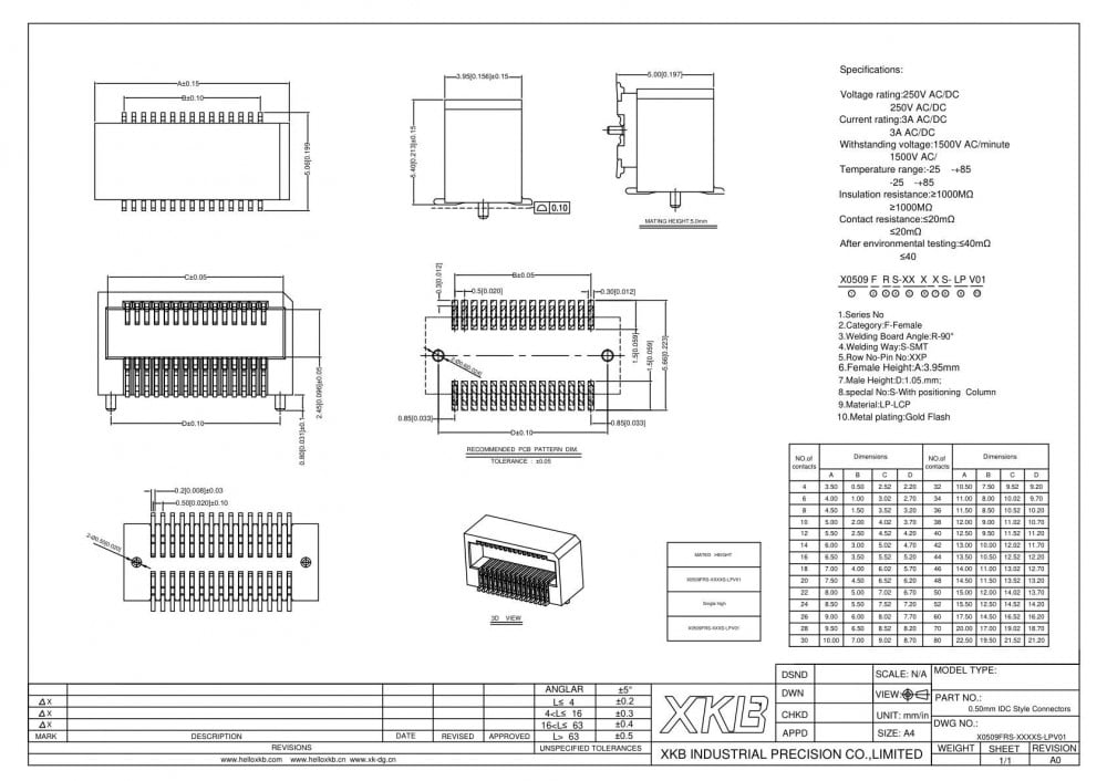 X0509FRS-30AS-LPV01 technical drawing
