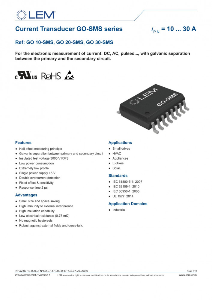 GO 20-SMS datasheet page 1