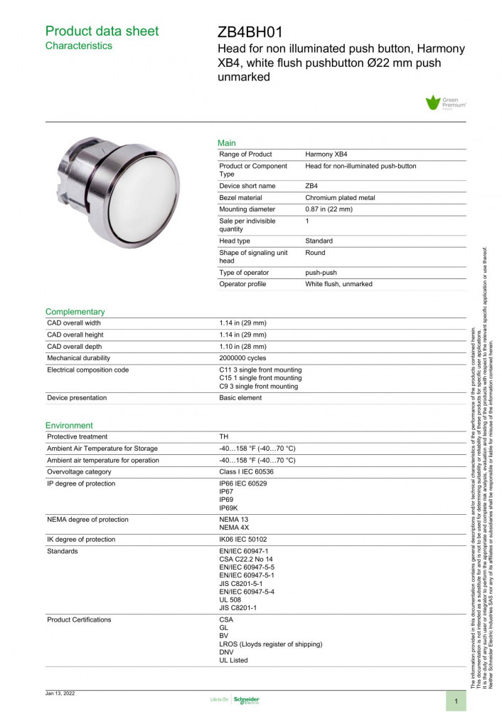 ZB4BH01 technical document page 1