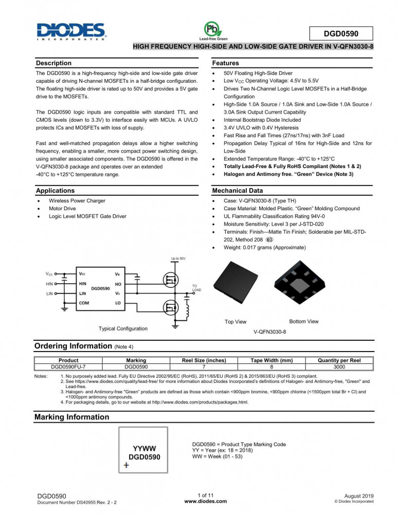 DGD0590FU-7 datasheet page 1