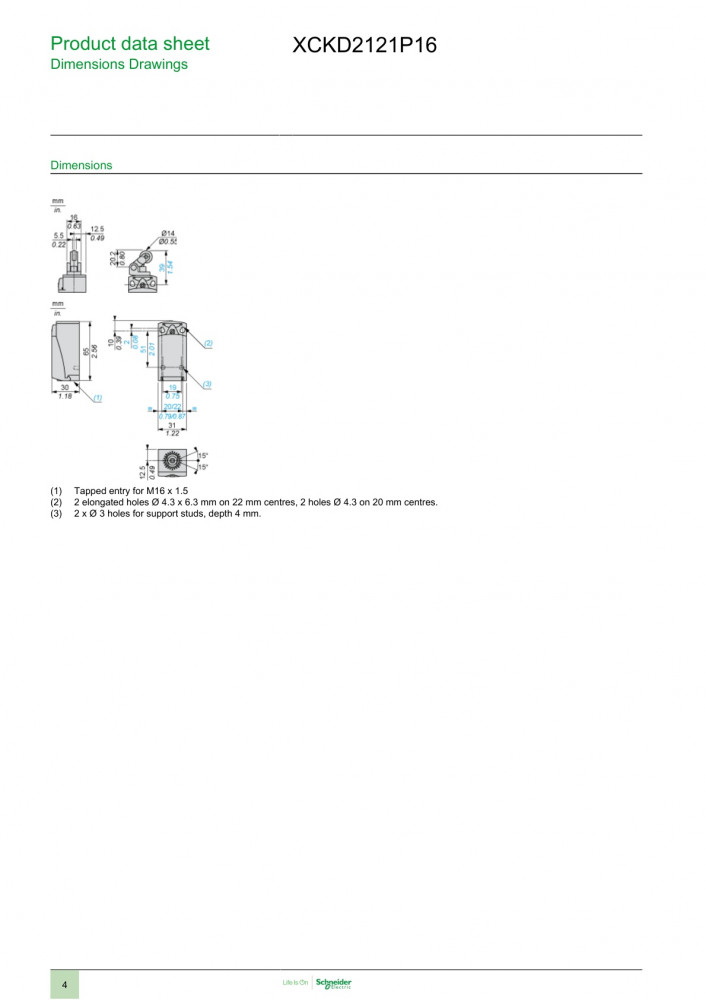 XCKD2121P16 technical documentation page 4