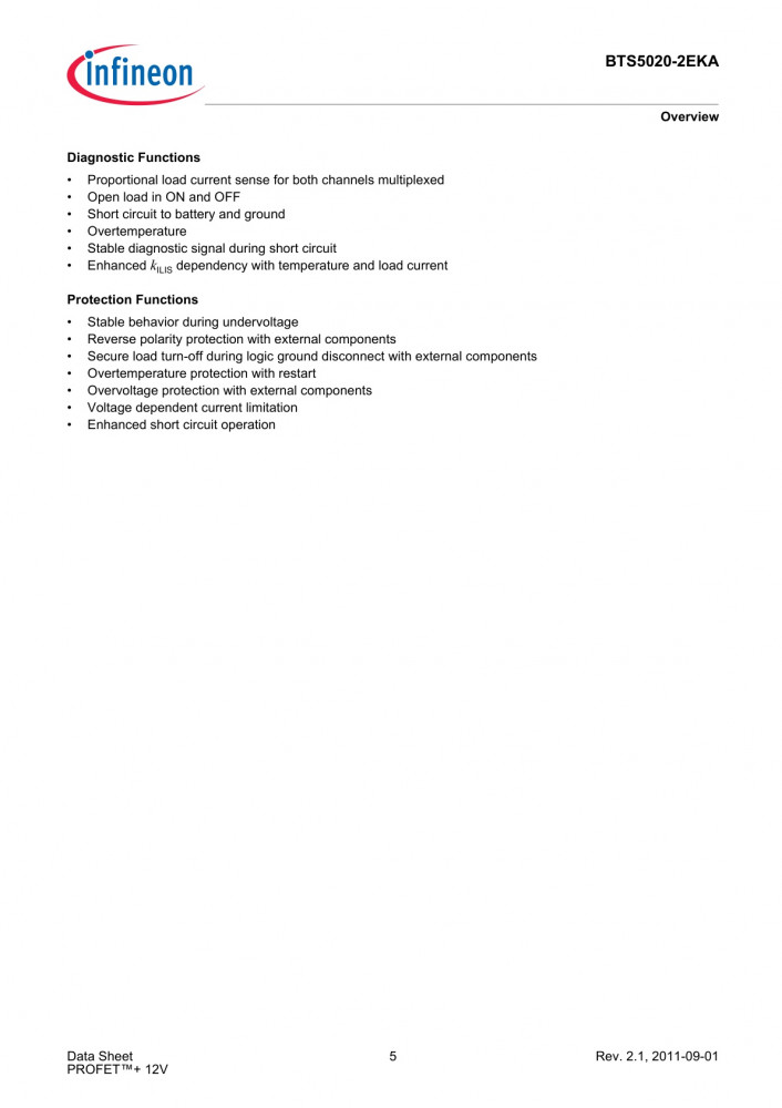 BTS5020-2EKA datasheet page 5