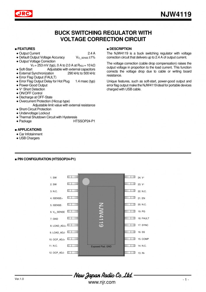 NJW4119 datasheet page 1
