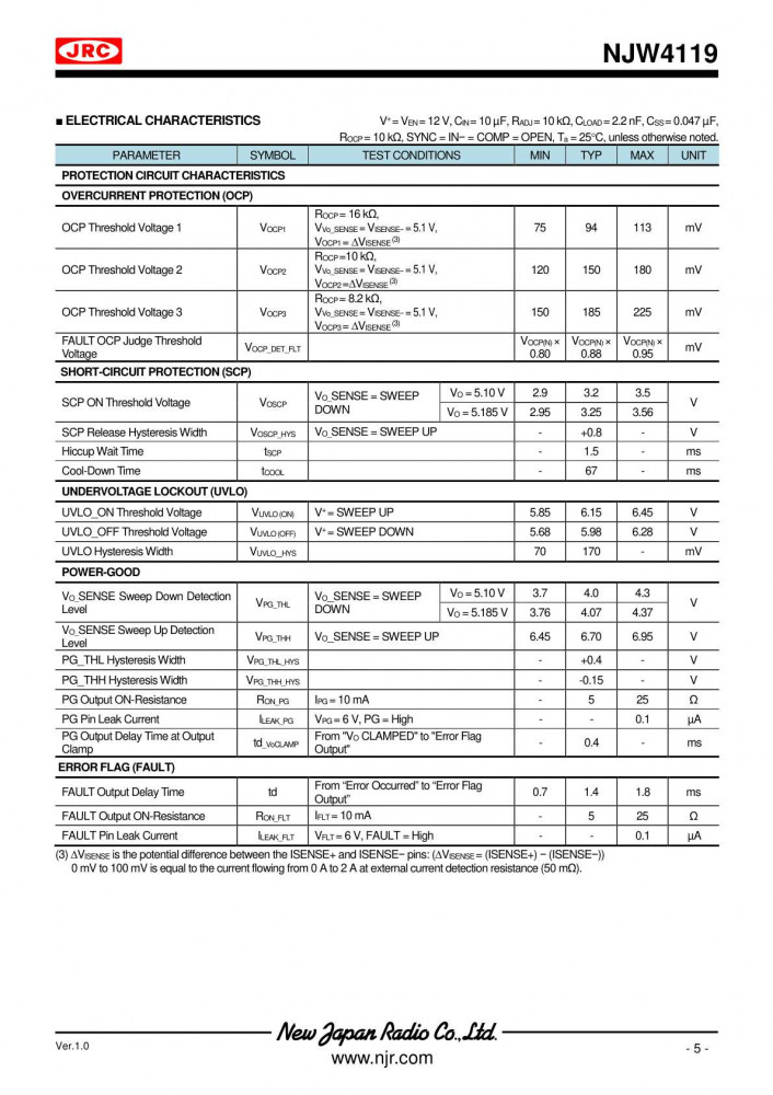 NJW4119 datasheet page 5