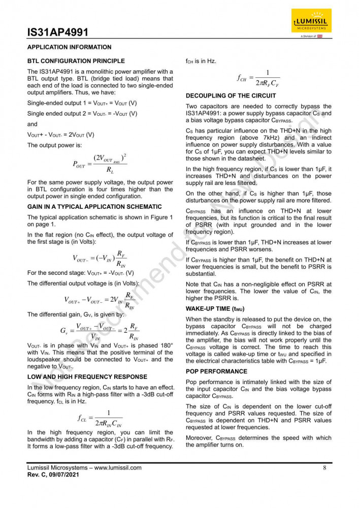 IS31AP4991 datasheet page 8