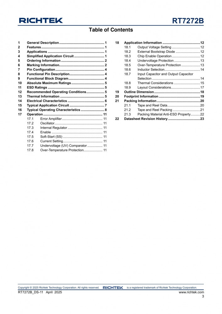 RT7272B datasheet preview, page 3