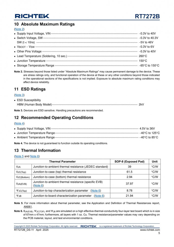 RT7272B datasheet preview, page 5