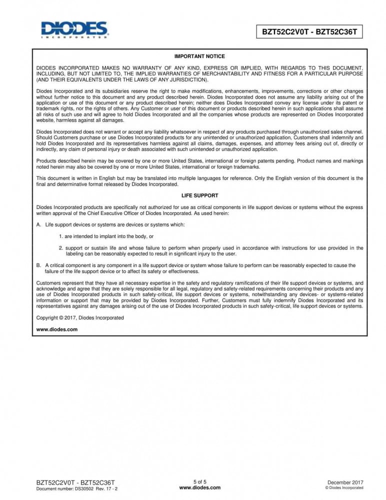 BZT52C6V8T-7 datasheet page 5