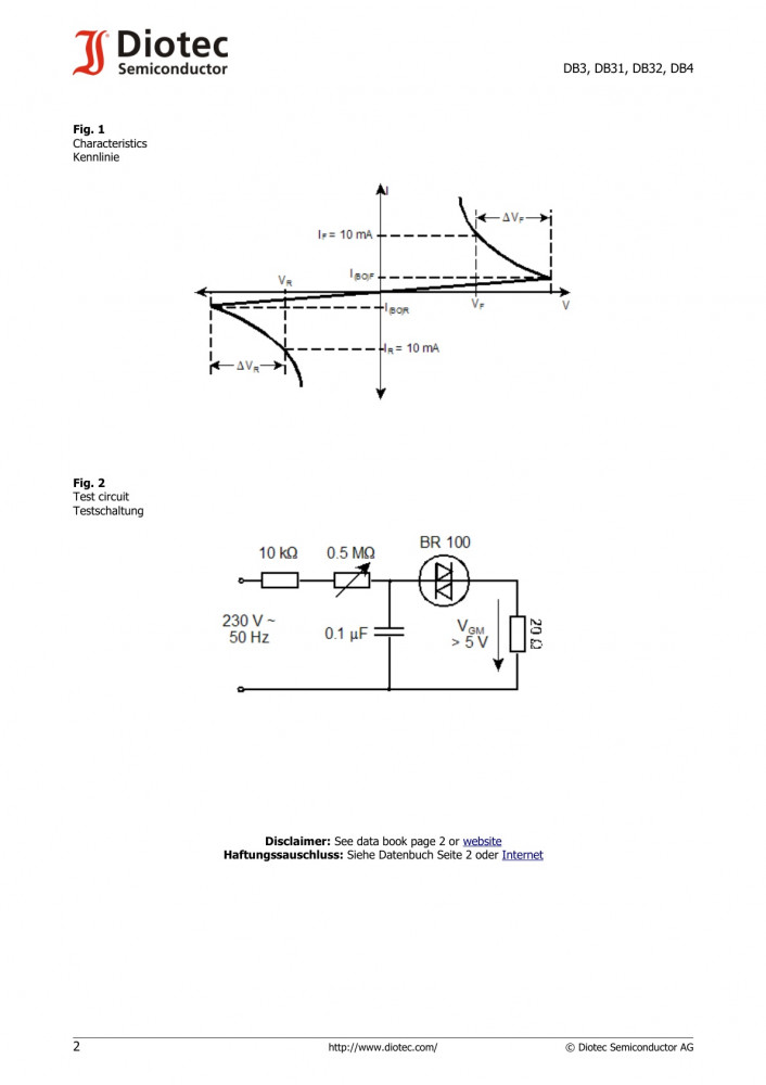 DIOTEC DB32 trigger diode datasheet page 2