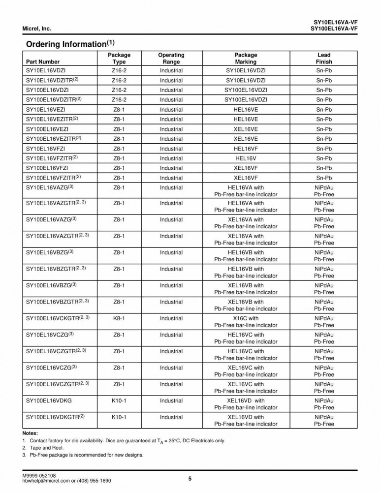 SY10EL16VAZI-TR datasheet page 5