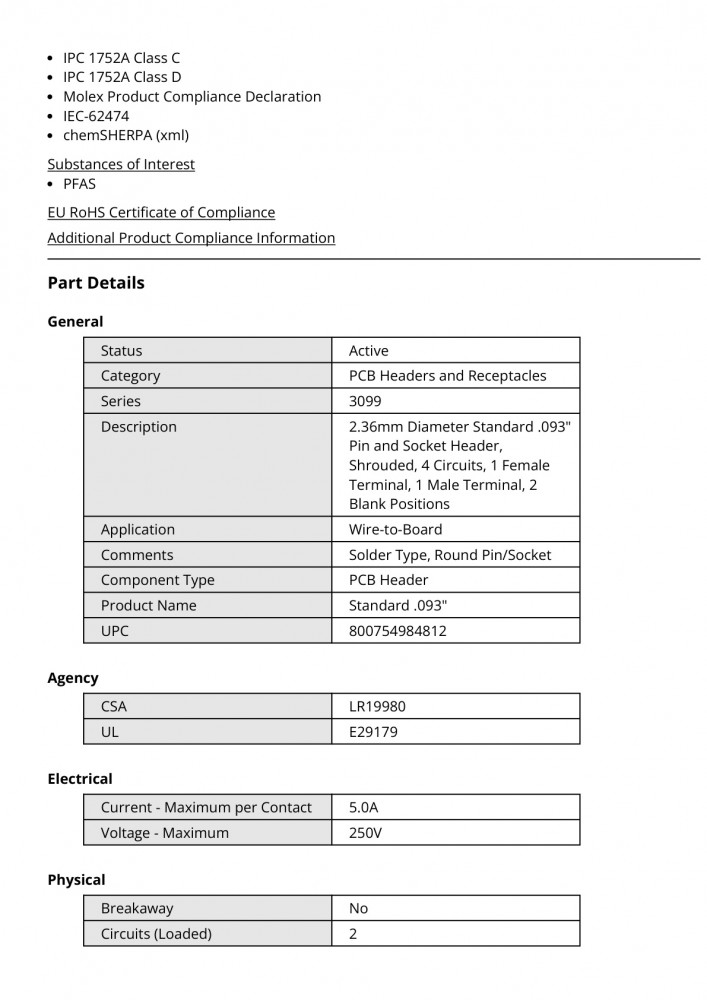 MOLEX 10181040 technical document page 2