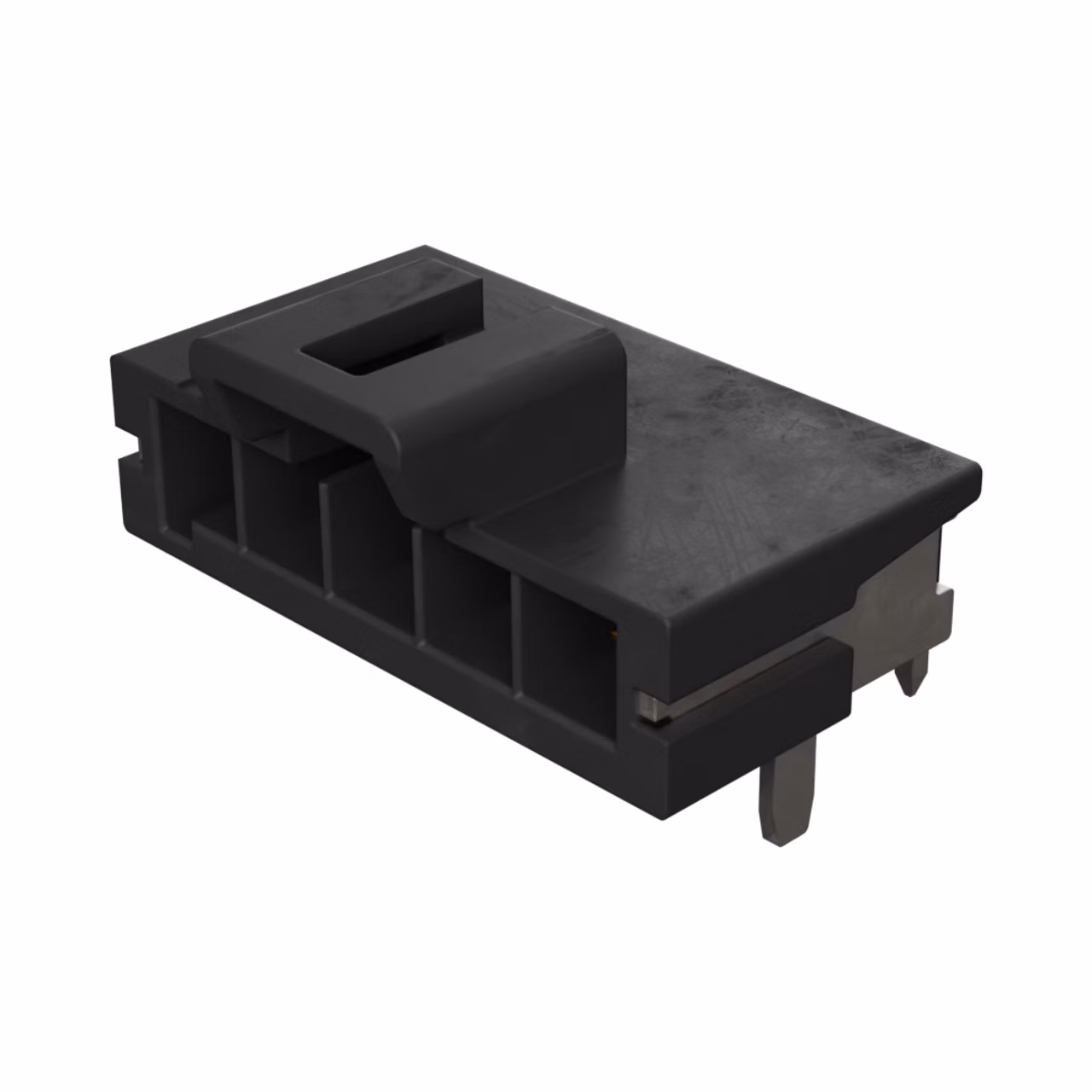 Ultra-Fit Right-Angle Header with Solder Nail, 3.50mm Pitch, Single Row,  5 Circuits, 0.38µm Gold (Au) Plating, Black, Glow-Wire Capable, Tray for sale