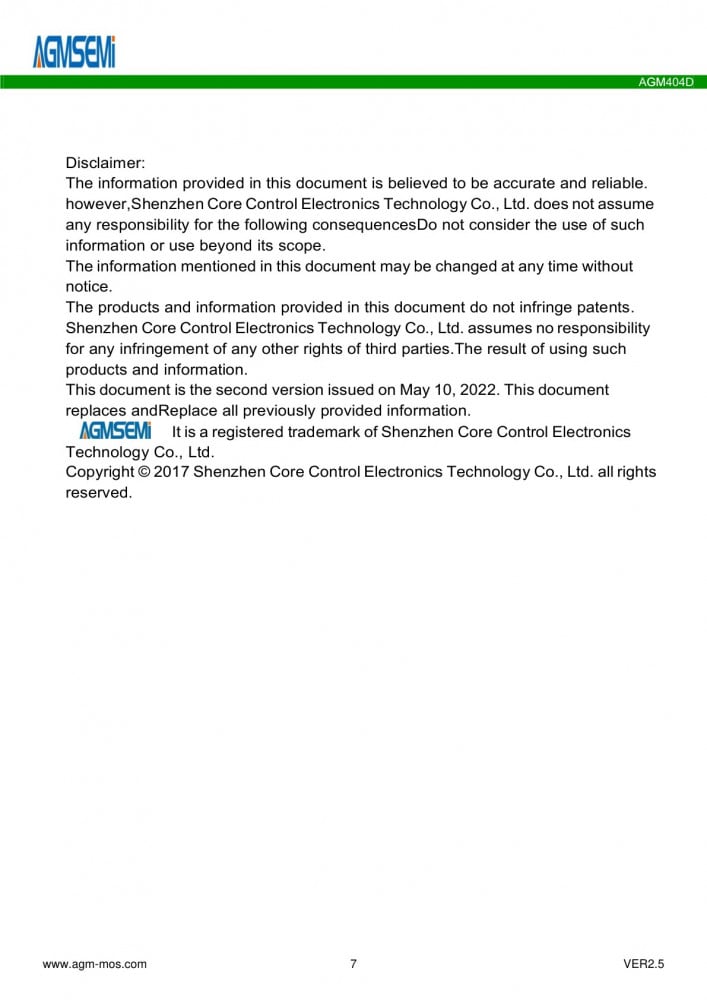 AGM404D datasheet page 7