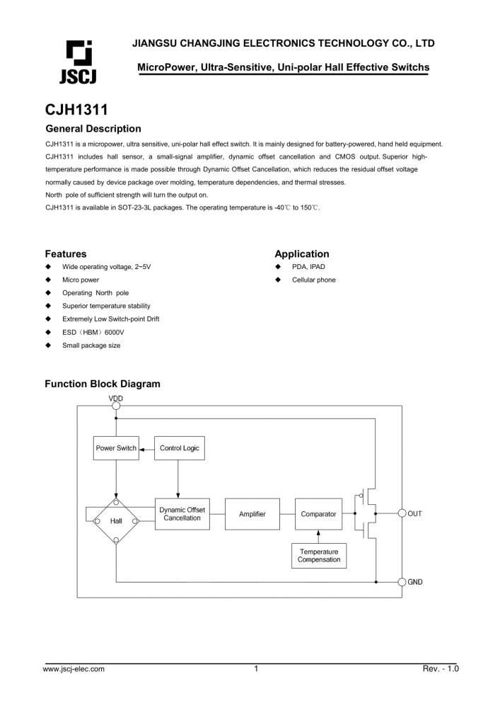 CJH1311 datasheet page 1