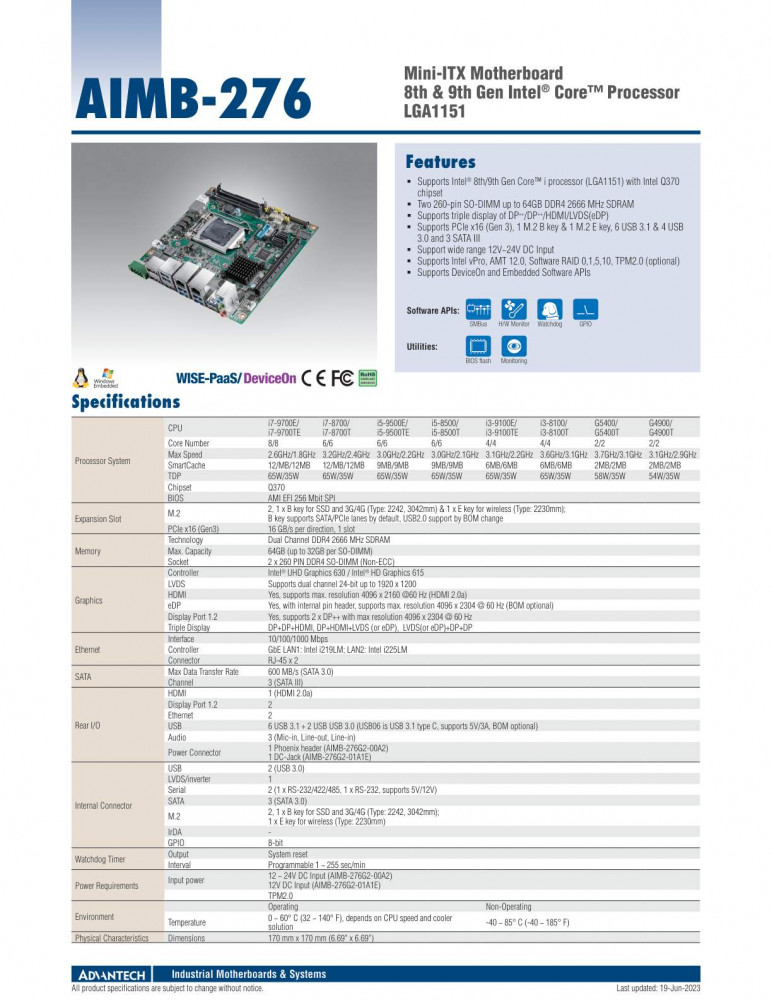 AIMB-276G2-01A1E technical document page 1