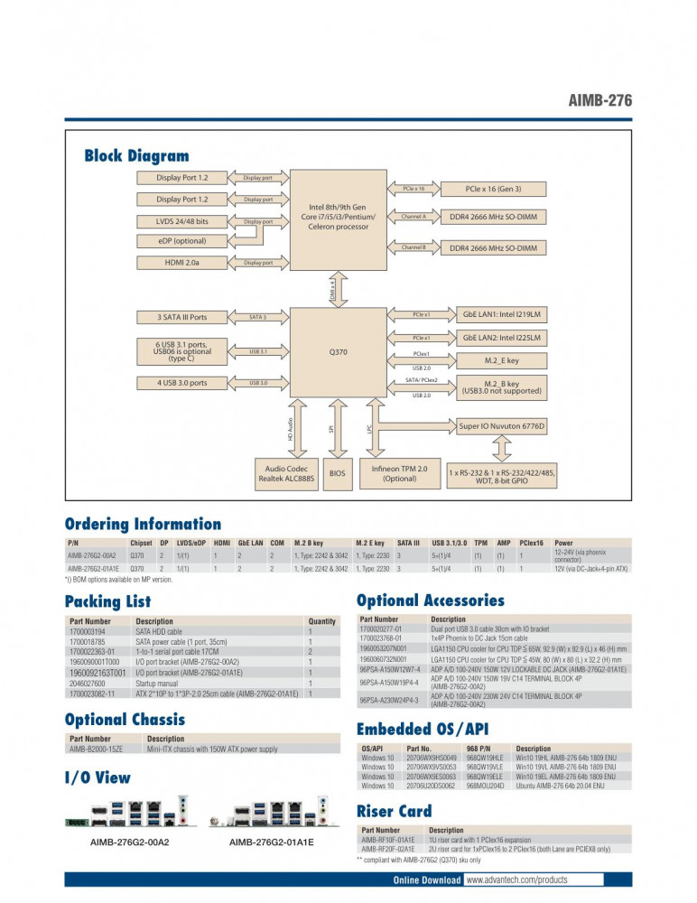 AIMB-276G2-01A1E technical document page 2