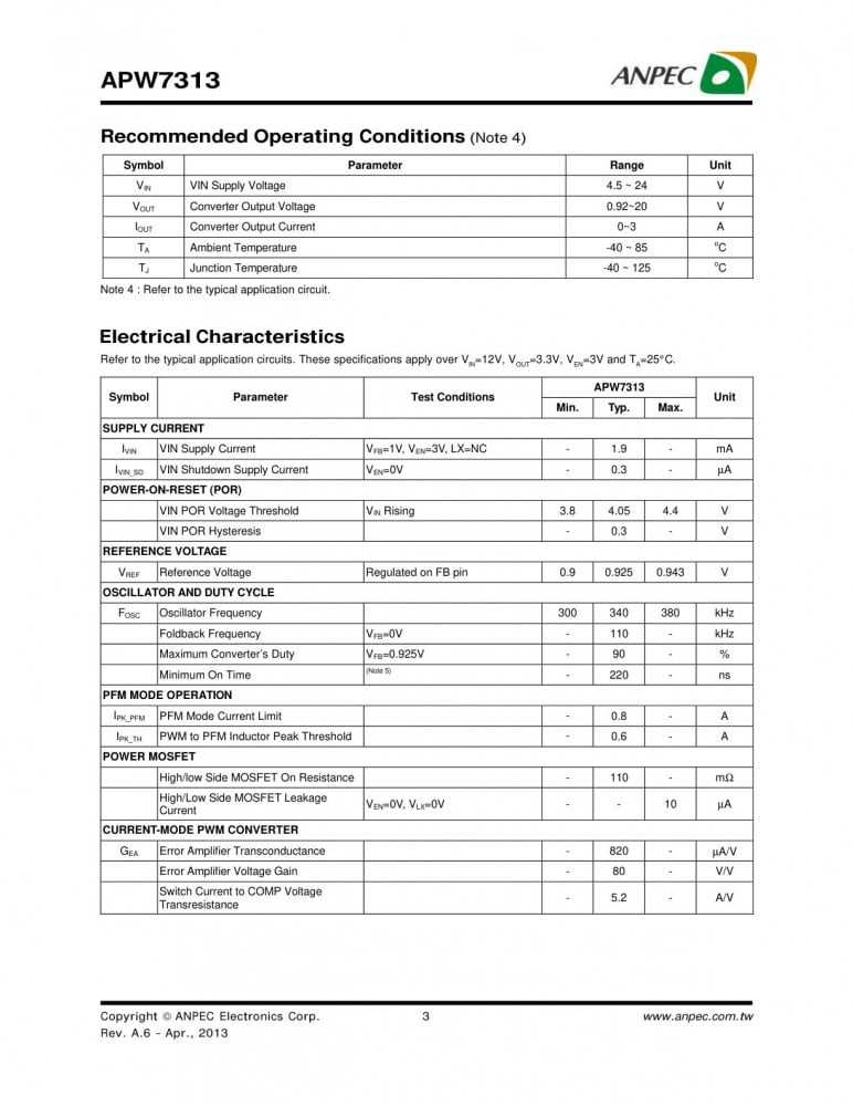 APW7313KAI-TRG datasheet page 3