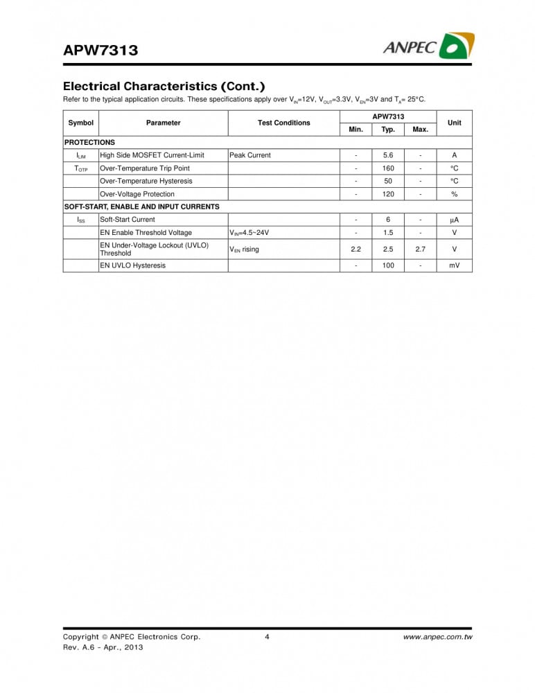 APW7313KAI-TRG datasheet page 4