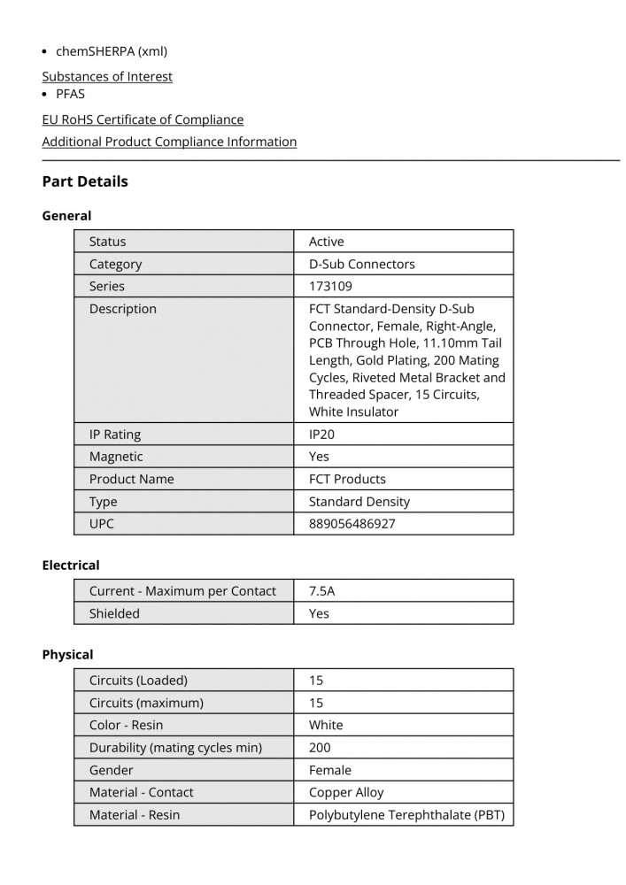 MOLEX 1731090210 product drawing, page 2