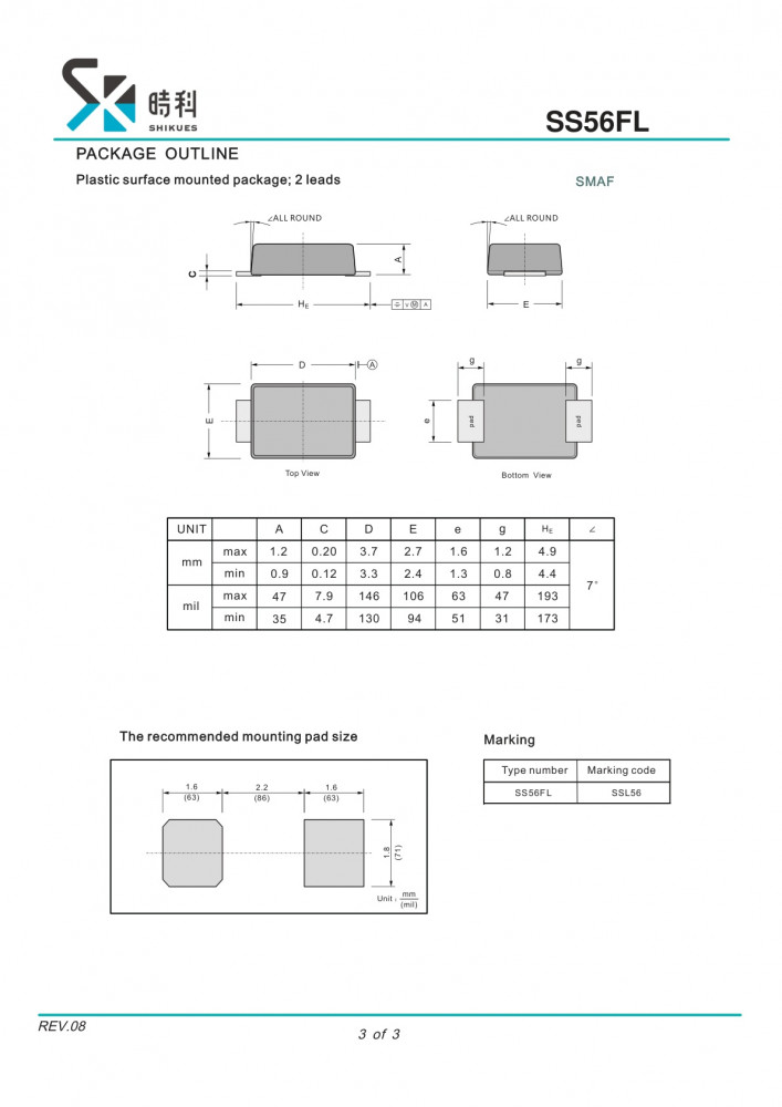 SS56FL datasheet page 3