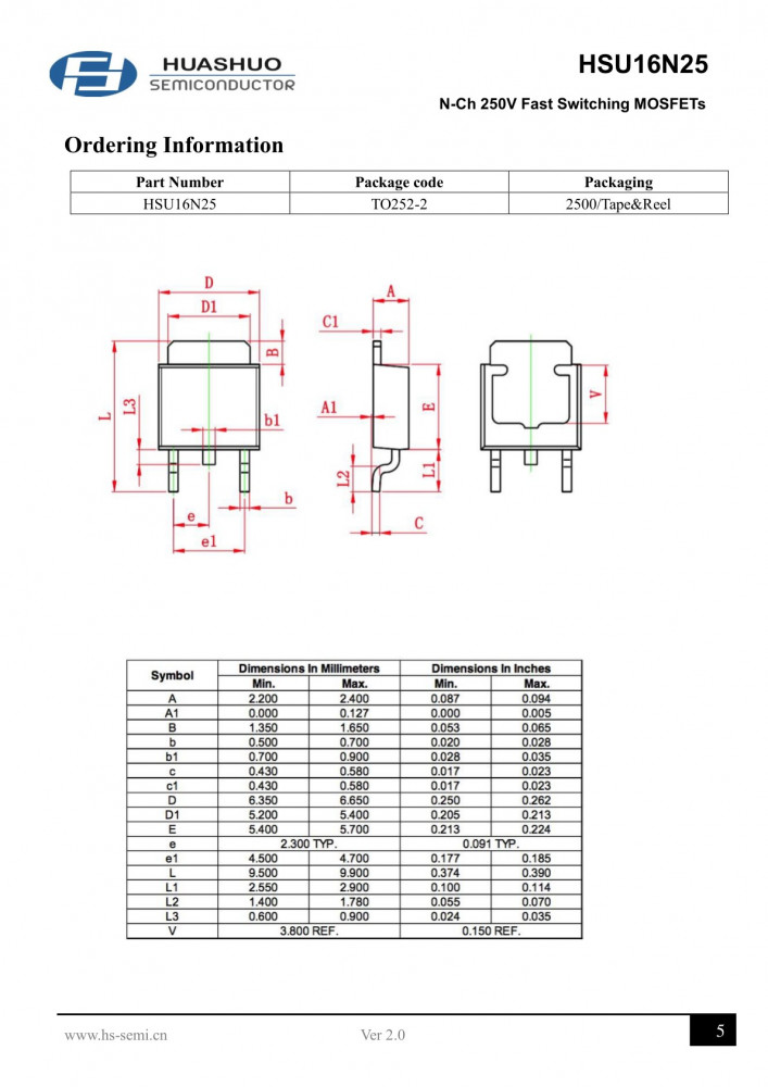 HSU16N25 datasheet page 5
