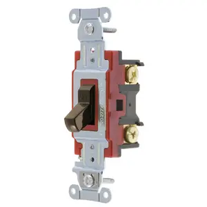 Single-Pole Toggle Switch, Brown, Nylon, 15A, 120/277V AC