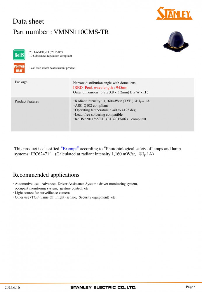 VMNN110CMS-TR datasheet page 1