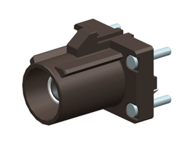 50 Ohms, FAKRA Jack, Right-Angle, Through-Hole, Gold (Au) Plated Contacts, Keying Option F, Brown, Tape and Reel