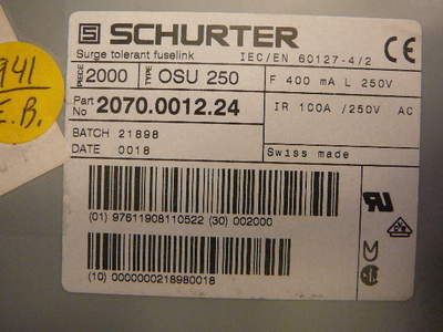 SCHURTER 2070.0012.24 Fuse Chip – High-Performance Circuit Protection Component for sale