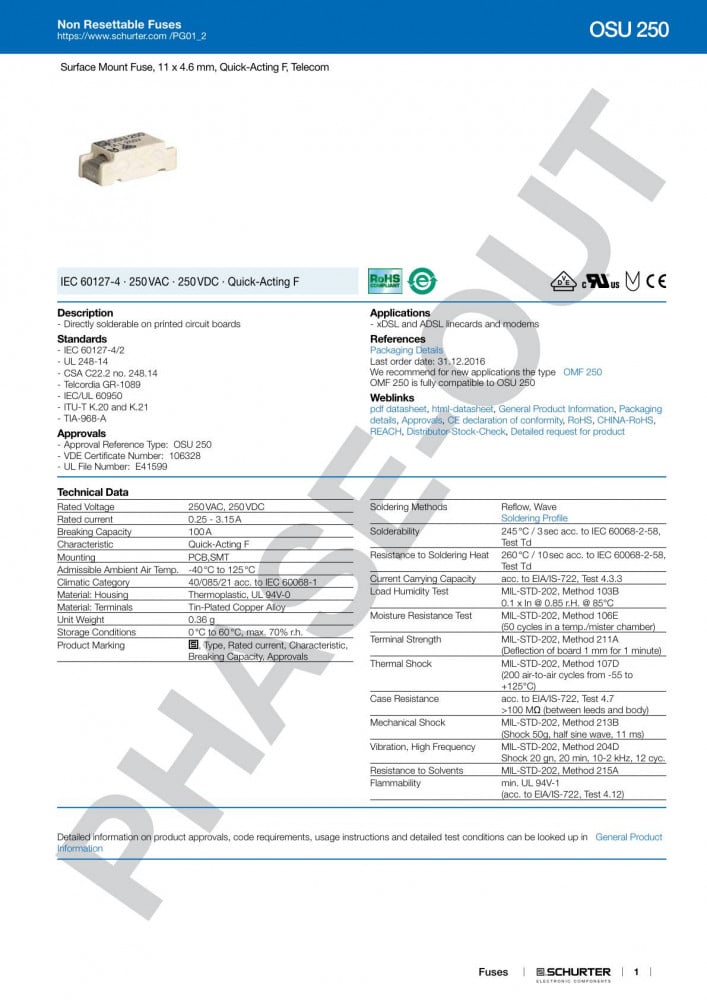 SCHURTER 2070.0012.24 datasheet page 1