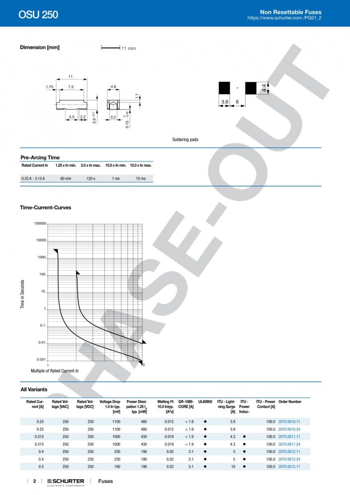 SCHURTER 2070.0012.24 datasheet page 2