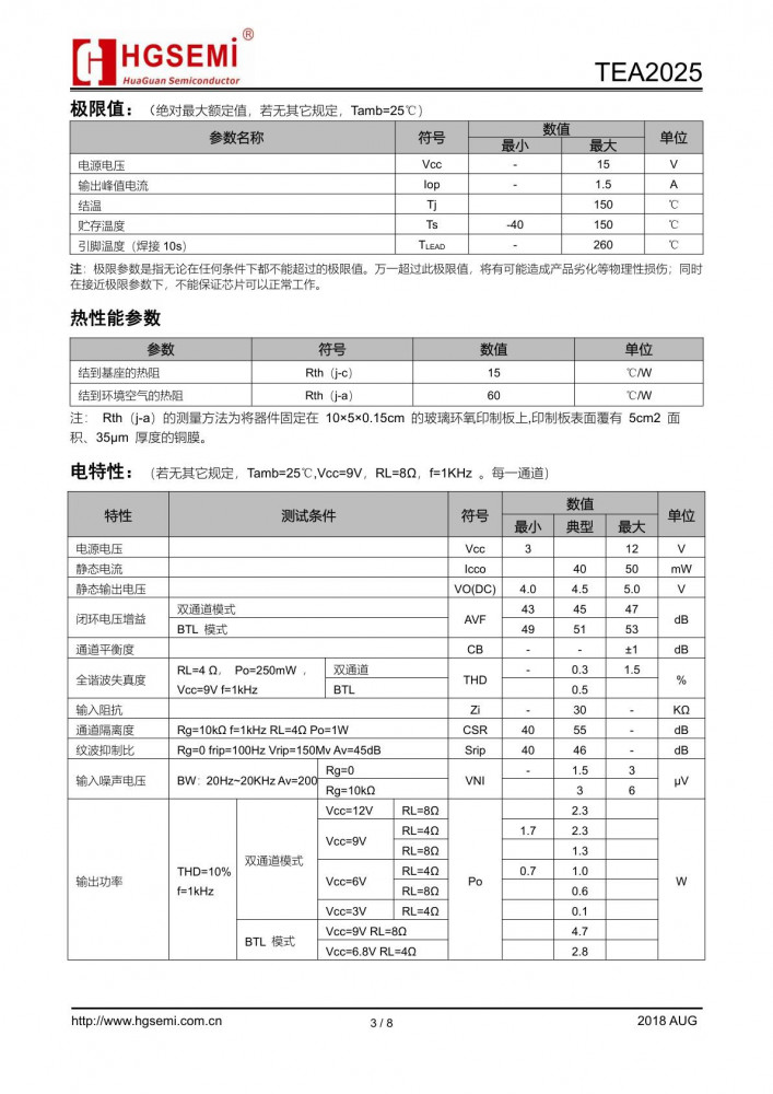 TEA2025N datasheet page 3