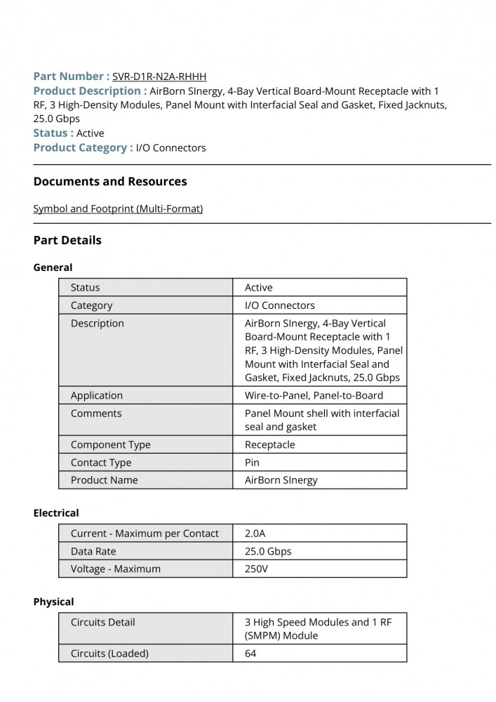 SVR-D1R-N2A-RHHH technical document image, page 1