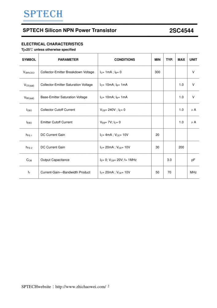 2SC4544 technical document page 2