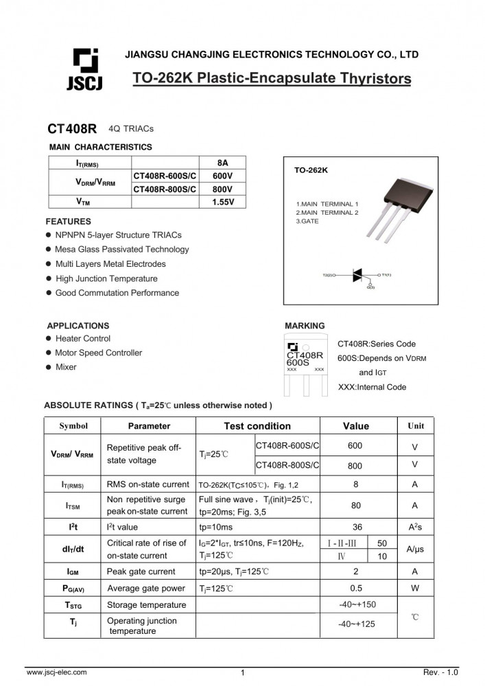 CT408R-800C datasheet page 1