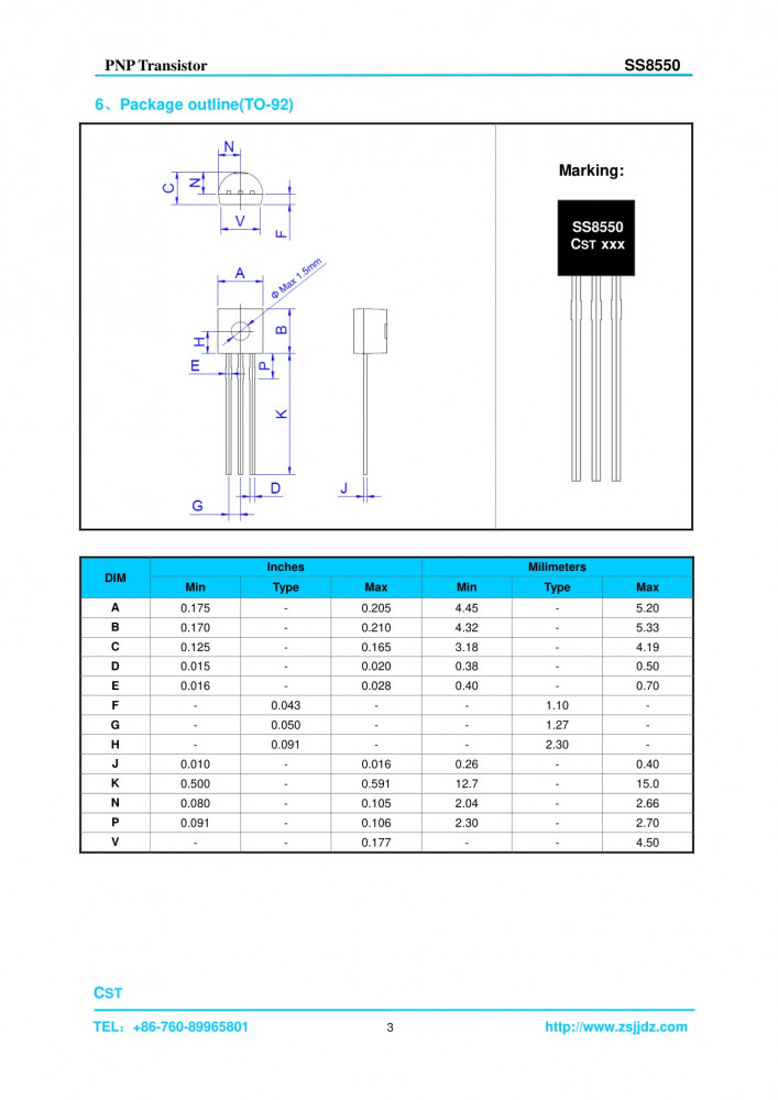 SS8550 datasheet page 3