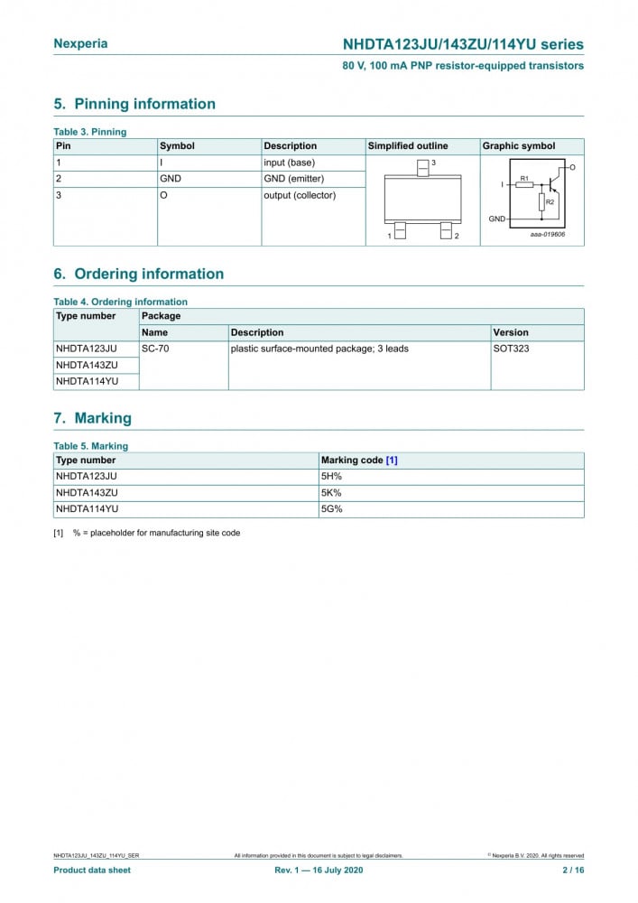 NHDTA143ZUX datasheet page 2