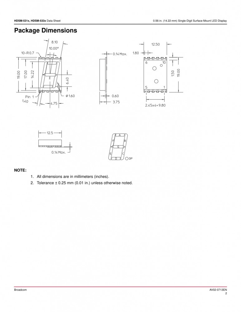 HDSM-533H datasheet page 2