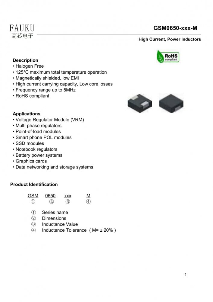 GSM0650-330-M product documentation page 1