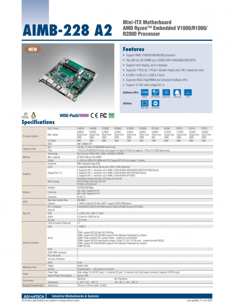 AIMB-228 product documentation page 1