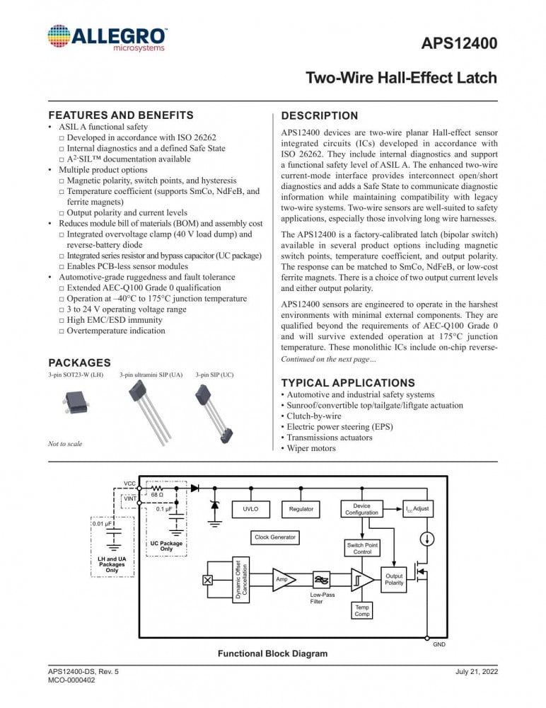 APS12400 datasheet page 1