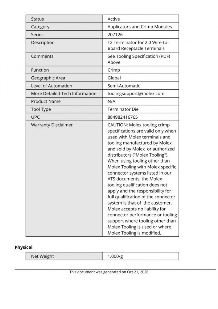 Molex 639122800 tooling document image 2