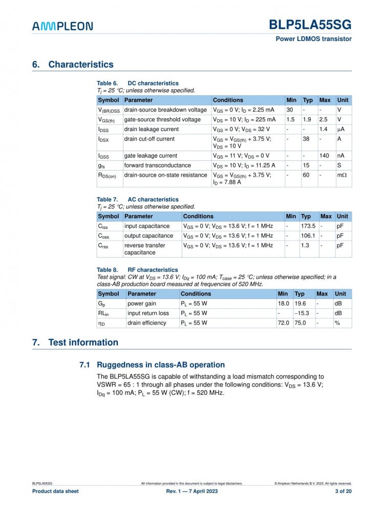 BLP5LA55SGXY datasheet page 3