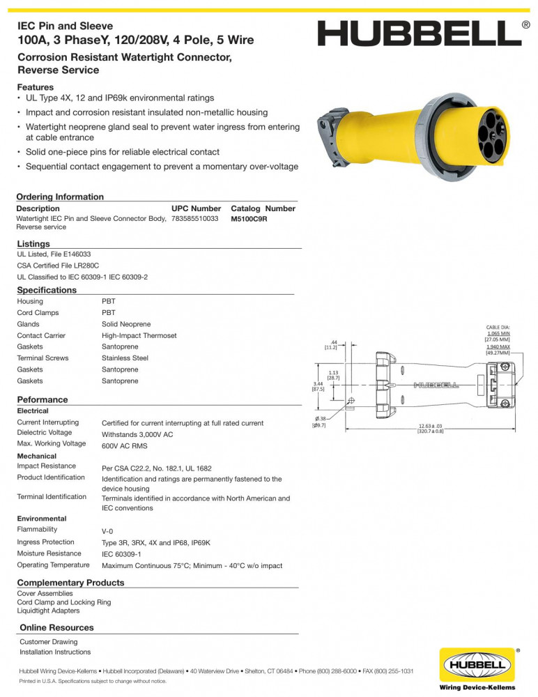 M5100C9R technical document preview