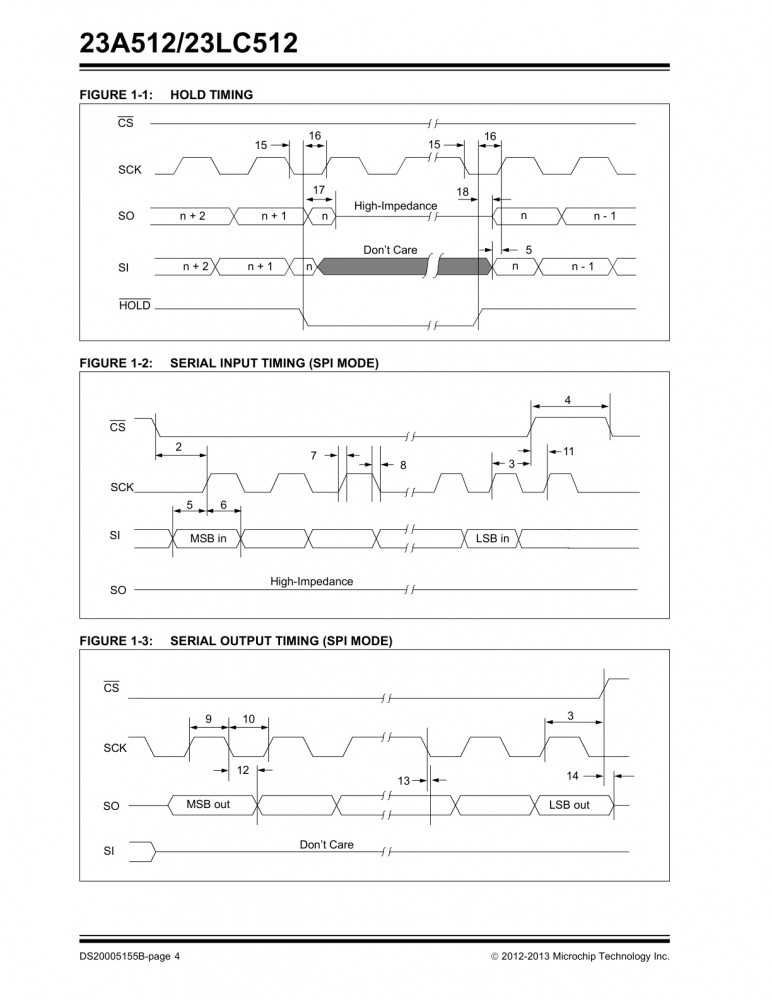 23LC512 technical document page 4