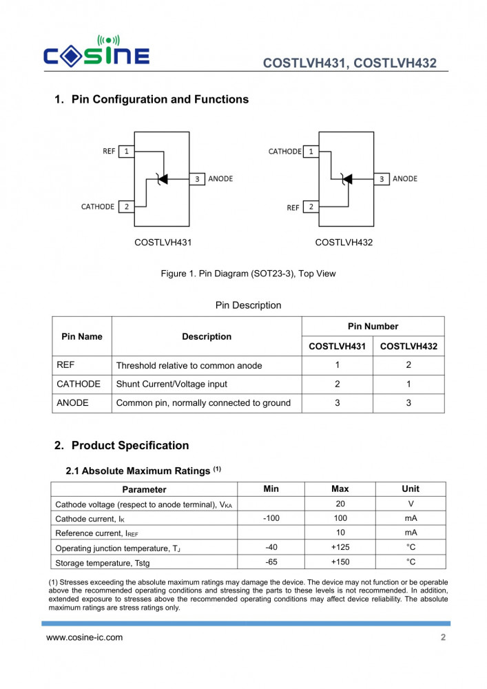 COSTLVH432L datasheet page 2