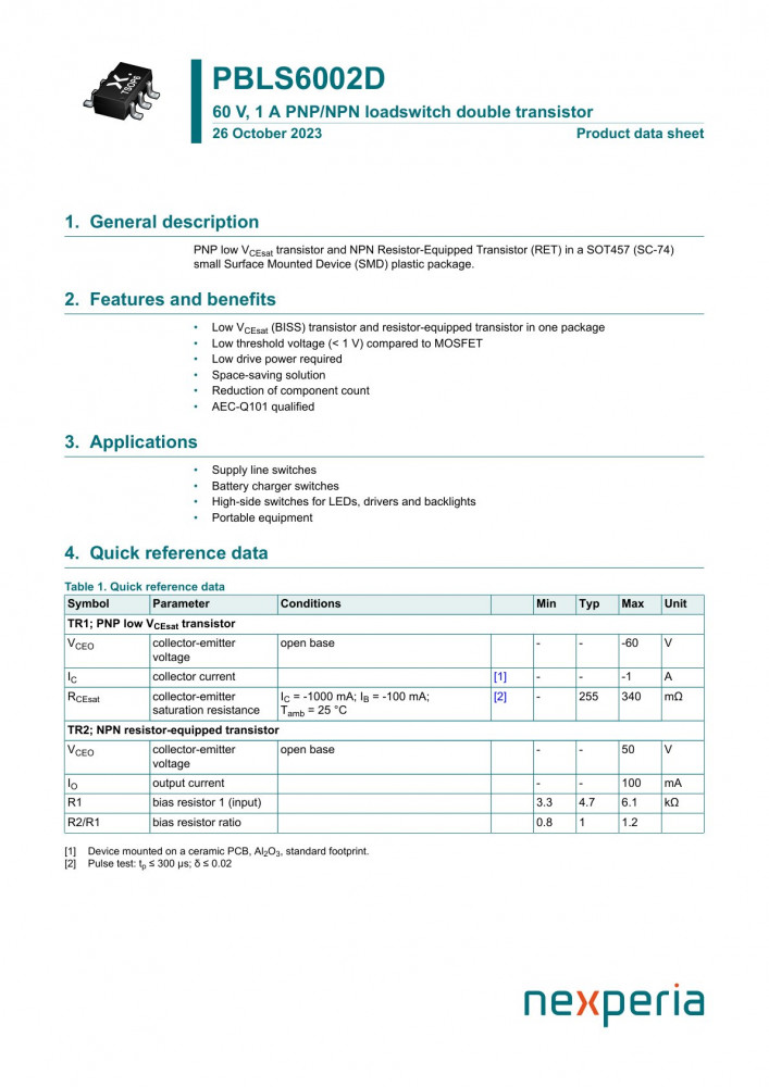 PBLS6002D datasheet page 1