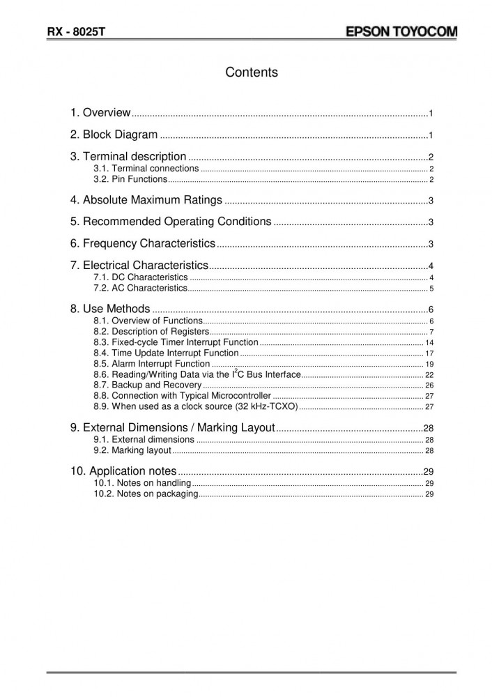 RX8025T application manual page 3
